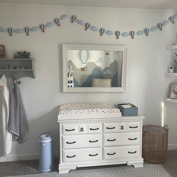Hot Air Balloon Garland Felt Garland for Monochrome Nursery Wall Decor ...