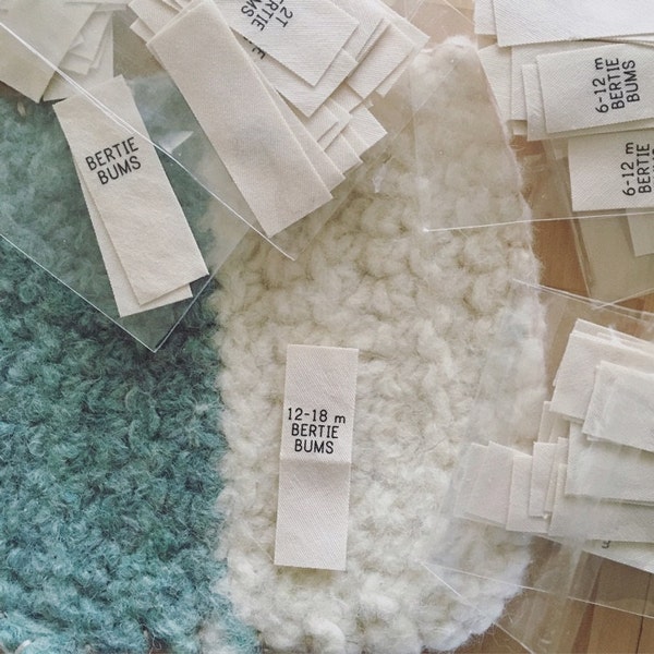 Custom Clothing Size Tags, Organic Cotton Sew in Size Labels, Pack of ...