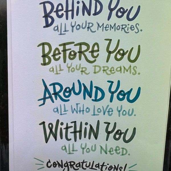 Graduation Card for Him or Her / Congratulations Card / High School or ...