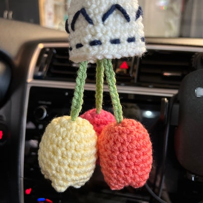 Crochet Flower Car Charm - Etsy