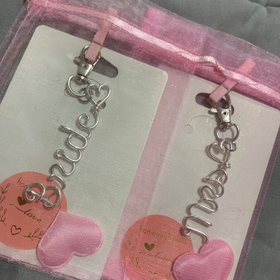 Custom Keychain With Heart Clasp, Name Key Chain, Purse Charm, Custom ...