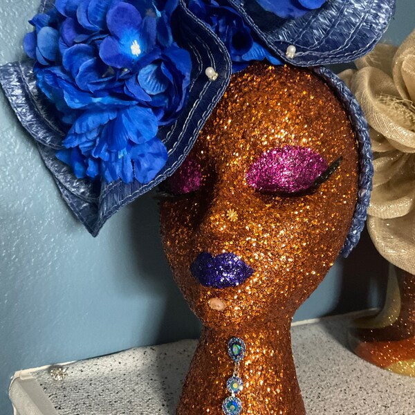Ms. Drizzle, Custom Glitter Mannequin Head Display Lightweight and ...