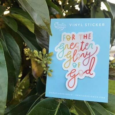 For the Greater Glory of God Clear Sticker AMDG Sticker - Etsy