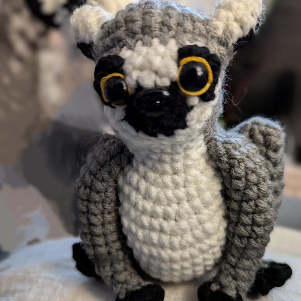 Crochet Mini Howling Wolf - Crocheted, Amigurumi, Stuffed Animal, Toy ...