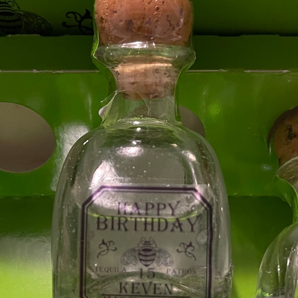 Mini Tequila Custom Label 50ML, Graduation Label, Mini Patron Labels ...