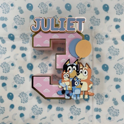 Bluey 3D Number or Letter Birthday Party Bluey Bluey Decor - Etsy