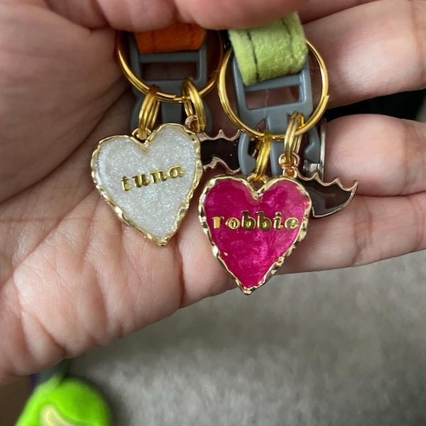 Custom Small Heart Tags | Personalized Resin Pet ID Tags, Dog Tags, Cat ...
