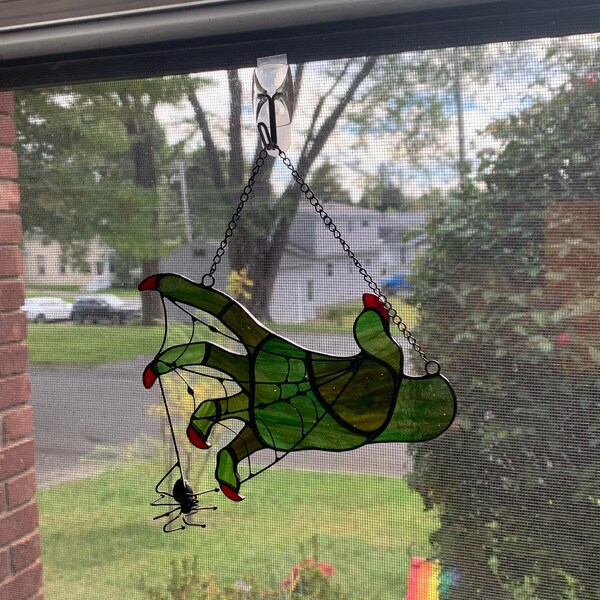 Stained Glass Witch Halloween Gift Custom Stained Glass Horror ...