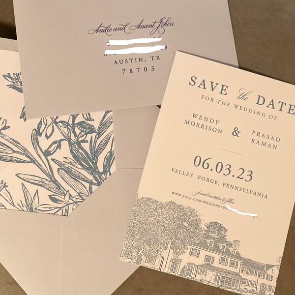 PRINTED Custom Venue Wedding Invitation, Longest Time Design, Classic ...