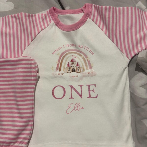 Girls Personalised Birthday Pyjamas - When I Wake Up, I Will Be One Two ...