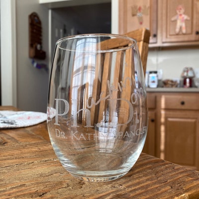 Personalized Phd Graduation Gifts Glassware Etched Stemless Wine Glass ...