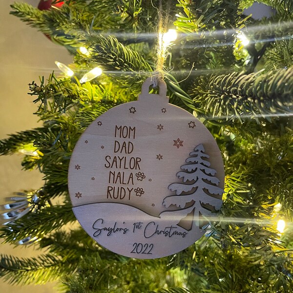 Personalized Family Ornament, Our Family / Grand Children Christmas ...