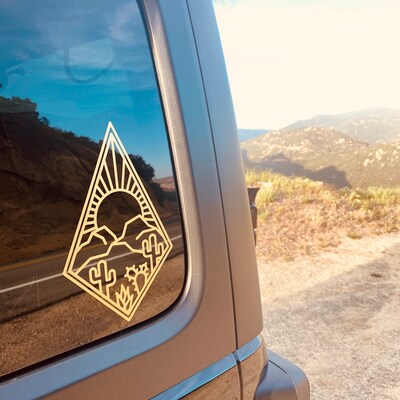 Desert Badge Vinyl Decal Water Bottle Decal Car Window Decal Laptop ...