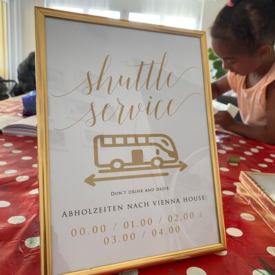 Wedding Shuttle Service Sign, Wedding Shuttle Sign, Shuttle Service ...