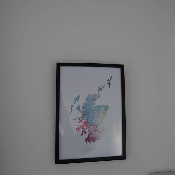 Scotland Map - Country Map of Scotland - Art Print Watercolor ...