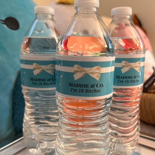 EDIT YOURSELF Water Bottle Label Diamond Breakfast at Tiffanys - JPG ...