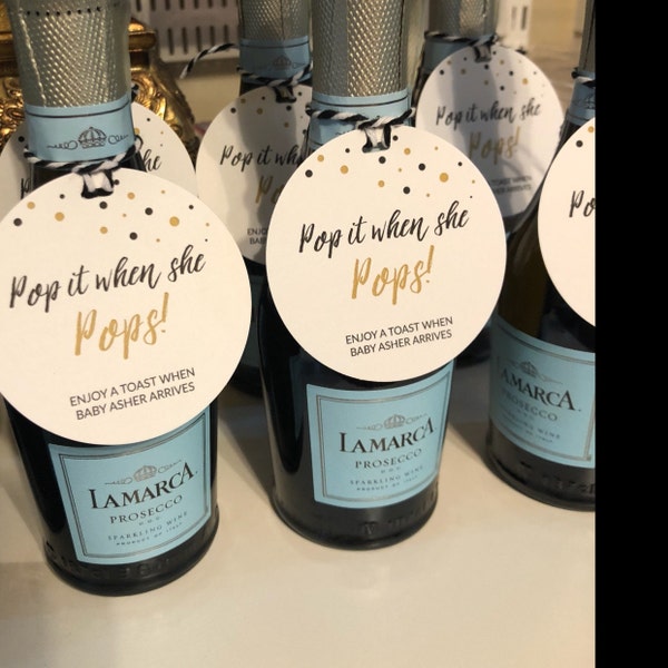 Baby Shower POP Labels, Pop It When She POPS, Shower Favor ...