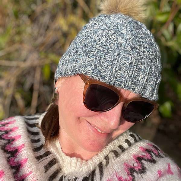 Ladies Fyne Shores Aran Worsted Braided Cable Hat Knitting Pattern - Etsy