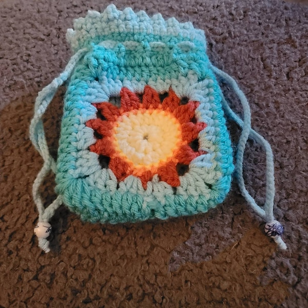Sun and Moon Drawstring Pouch Crochet PDF PATTERN - Intermediate ...