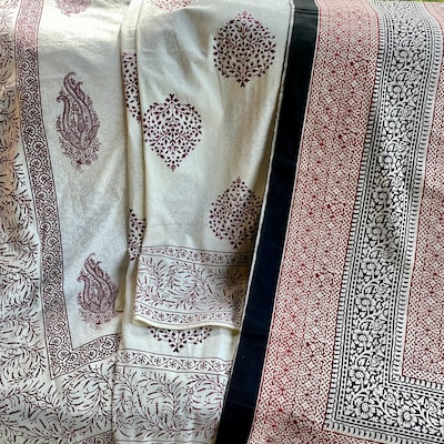 Indigo/dabu/blue Block Prints Fabric Hand Printed Indian Fabric Natural ...