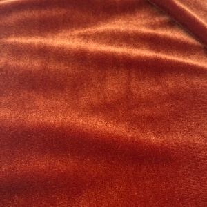 RUST VELVET Stretch Velvet Polyester Stretch Velvet Fabric by the Yard ...