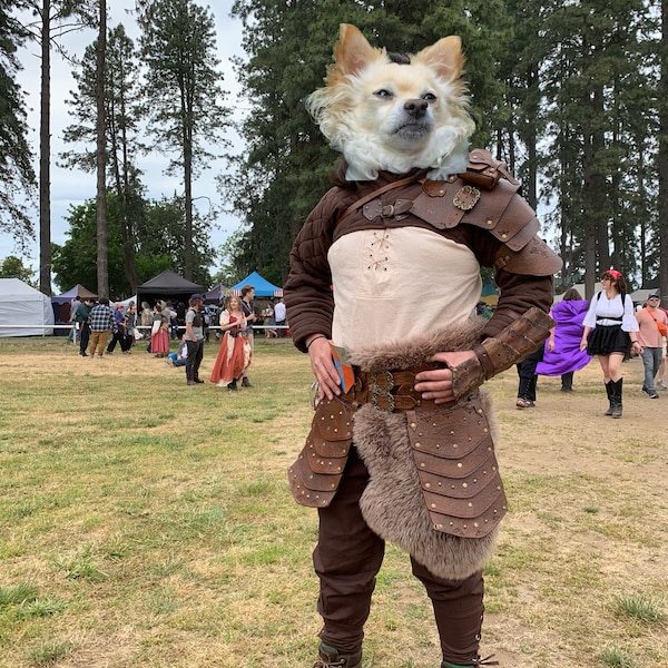 Wardancer Pauldrons Set Gorget Armor Set Leather Handmade, Larp Costume ...