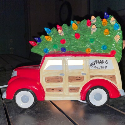 Woody Car With Christmas Tree Large Ready to Paint ready to Paint ...