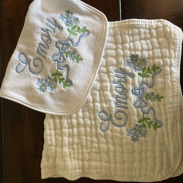 Evy Heirloom Floral Flower Swash With Ribbon Bow Monogram Frame Border ...