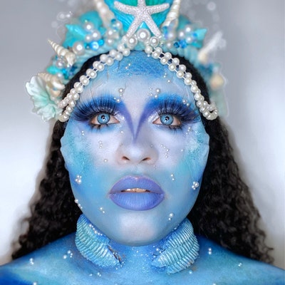 Mermaid Half Face Scale Prosthetics Silicone Encapsulated Appliance - Etsy