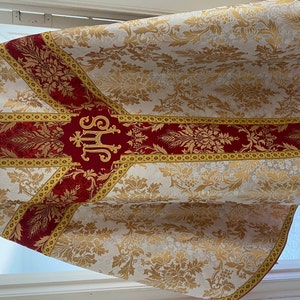 Roman Style Cope With a Stole, Gold Red Cope Chasuble, Vestments for ...