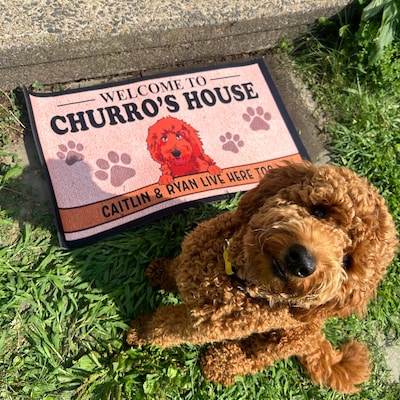Personalized Dog Cat Doormat, Custom Pet Welcome Mat, Funny Dog Mat ...