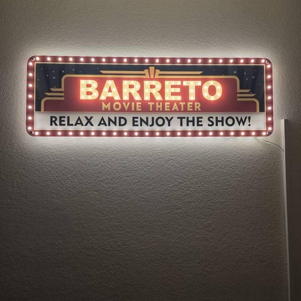 Custom Movie Theater Marquee Sign, Vintage Home Theater Wall Decor ...
