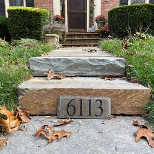 CARVED SLATE Address Plaque /sign / Stone / Marker / House / Number ...