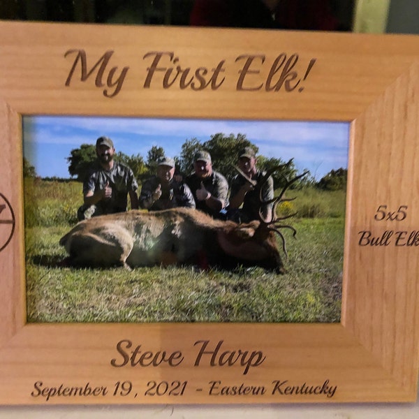 Engraved Elk Hunting Photo Frame, Personalized Gift - Etsy