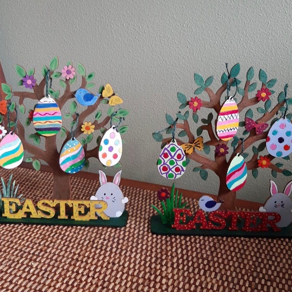 Blank Craft Kit Laser Cut Wooden MDF Easter Tree Decoration Flat Packed ...