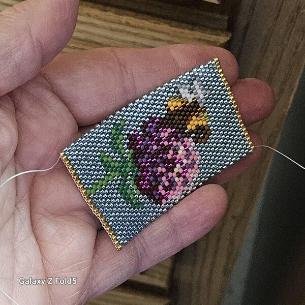 Beaded Black Ring as Seed Bead Ring Pattern - Peyote Ring Beading ...