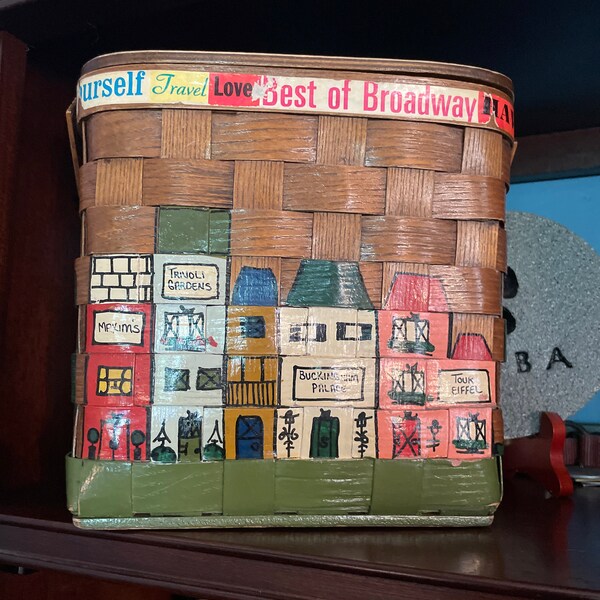 True Vintage 1970s Mod Floral Sewing Basket//craft Box//sparkly Gold ...