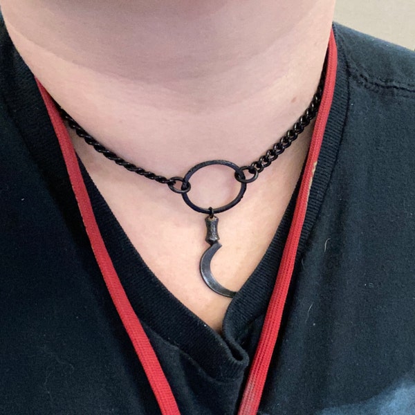 Grim Reaper - Choker - Necklace - Silver - Black - Dark - Witchy - Goth ...