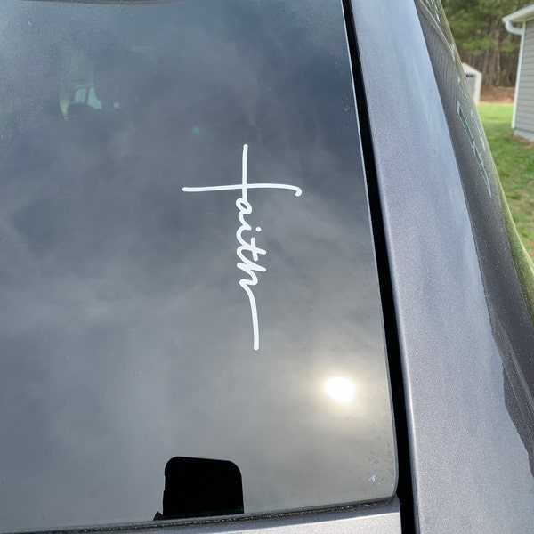 Faith Car Decal, Faith Cross, Faith, Religious Car Decal, Religious ...