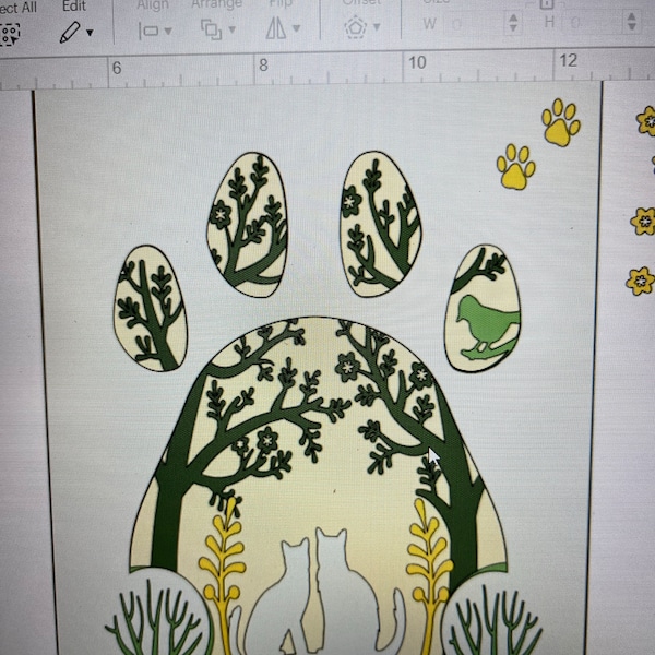 2,3,4 Cats Paw Shadow Box SVG, 3d Papercut SVG, Layered Paper Art ...