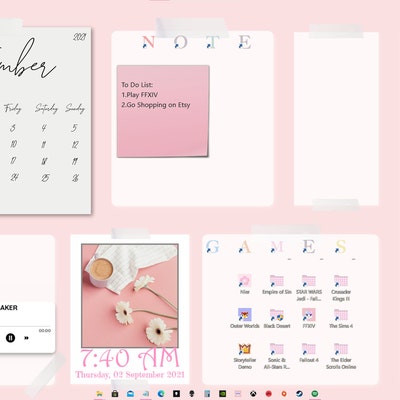 Pastel Pink Aesthetic Desktop Organizer Wallpaper Calendar 2023 ...
