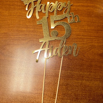 Happy 15th Birthday Cake Topper Svg, Cake Topper Svg, 15th Birthday Svg ...