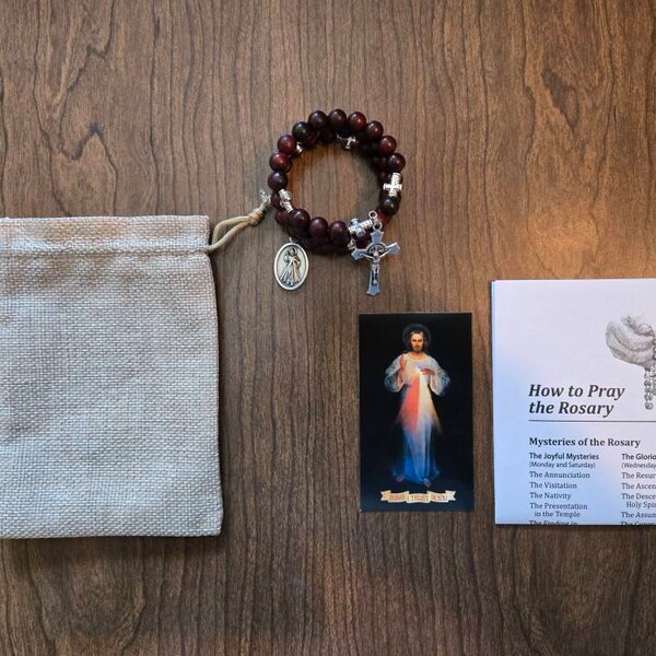 Miniature 9 Crusader Templar Red Cross Anglican Rosary. 6mm Stainless ...