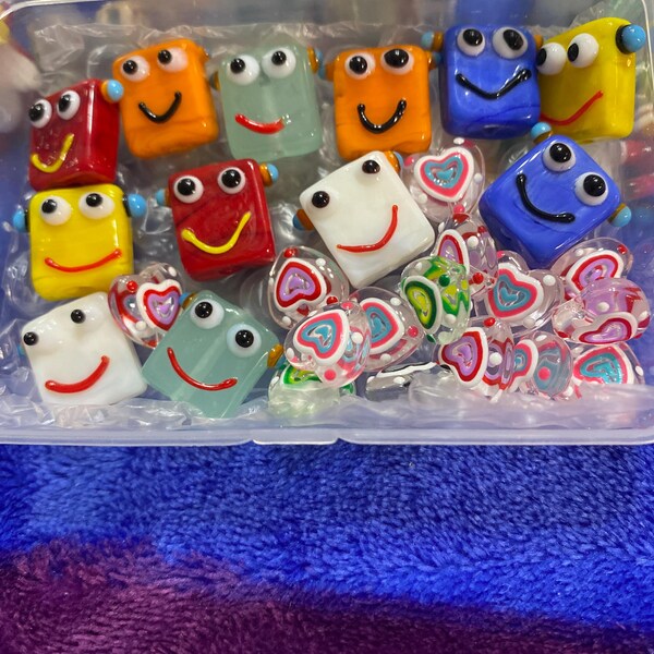 Bumpy Lampwork Bead Strands, White Glass and Enamel 10mm Beads - Etsy