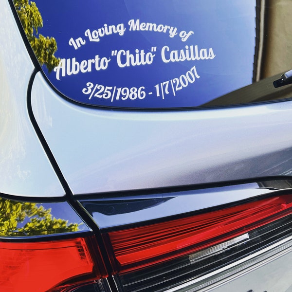 In Loving Memory of Rest in Peace RIP Vinyl Decal Sticker (choose Name ...