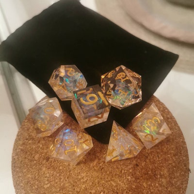 Rainbow DND Dice Set, Transparent Sharp Edge D&D Dice Full Set ...