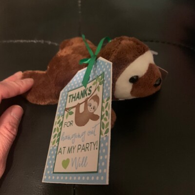 Personalized Sloth Party Favor Tags. Thanks for Hanging Out at My Party ...