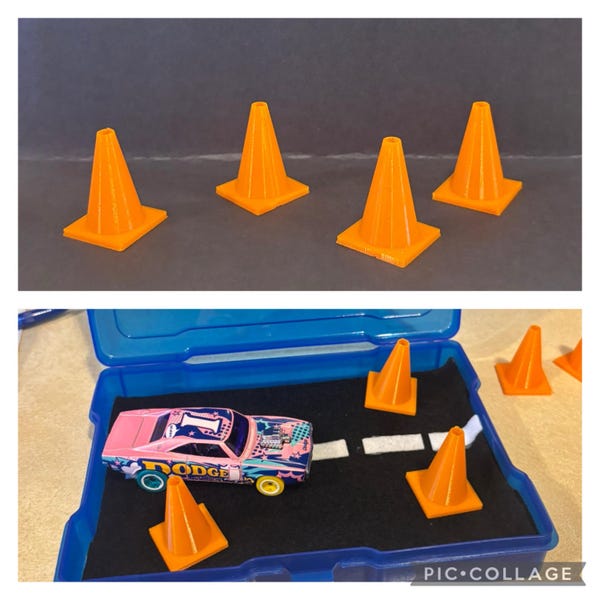 10 Mini Traffic Cones, 15 Micro Traffic Cones, 30mm or 20mm Tall, Orange / Neon Green, Plastic ...