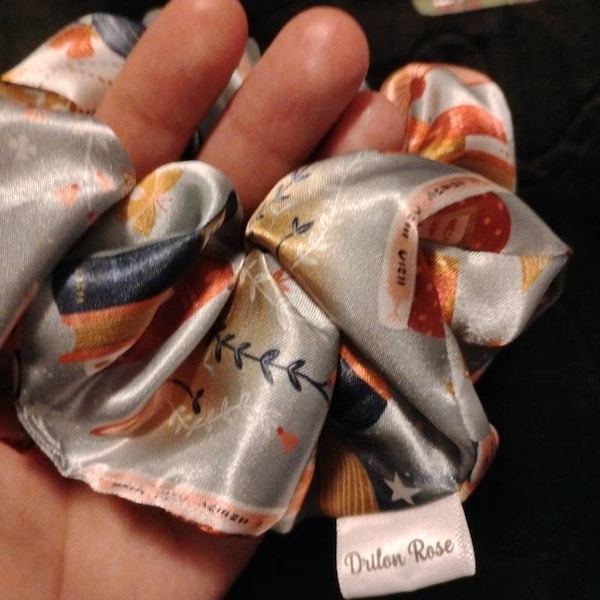 Navy Blue Scrunchie With Diamond Charm - Navy Blue Satin Scrunchie ...