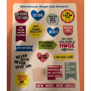 19 Cute Motivational Weight Loss/healthy Eating/diet Planner Stickers ...